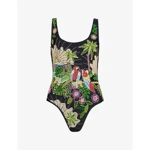 OCEANUS Hand-beaded Swimsuit - Black