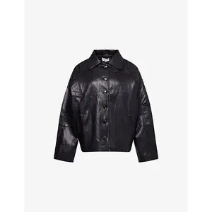 SISTERS & SEEKERS Faux Leather Oversized Jacket