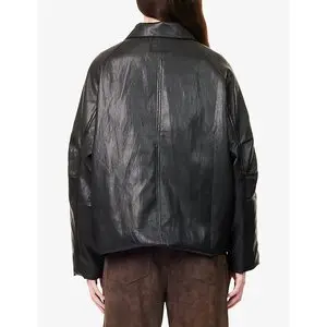 SISTERS & SEEKERS Faux Leather Oversized Jacket
