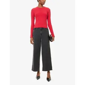 Good American Stretch-cotton Long-sleeve Top - Ruby