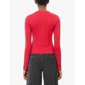 Good American Stretch-cotton Long-sleeve Top - Ruby