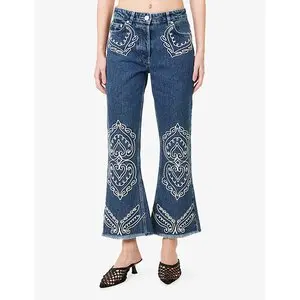 Farm Rio Cornely Embroidered Cropped Jeans
