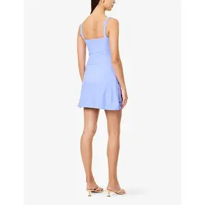 OCEANUS Beaded Mesh Mini Dress