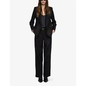 Zadig&Voltaire Valse Single-breasted Woven Blazer - Black