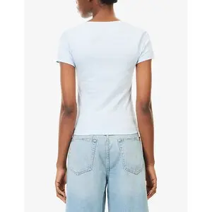 Good American V-neck Stretch-cotton T-shirt