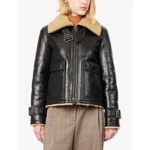 Veronica Beard Danika Shearling Jacket - Shiny Black