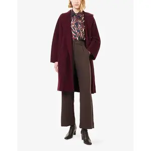 Max Mara Notch-lapels Wool-blend Coat - Bordeaux