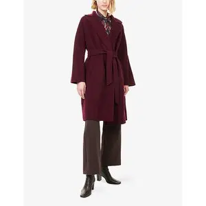 Max Mara Notch-lapels Wool-blend Coat - Bordeaux