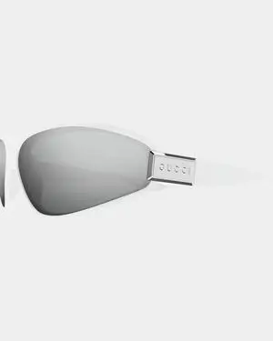 Gucci Acetate Rectangle Wrap Sunglasses - White