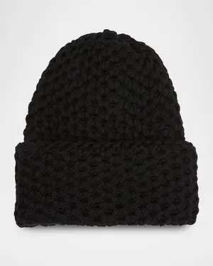 Inverni Inverni Cashmere Honeycomb Knit Beanie Black