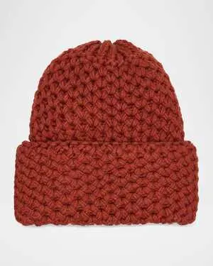 Inverni Inverni Cashmere Honeycomb Knit Beanie Paprika