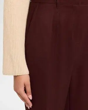 Max Mara Cannes Pleated Straight-leg Wool Pants - Red