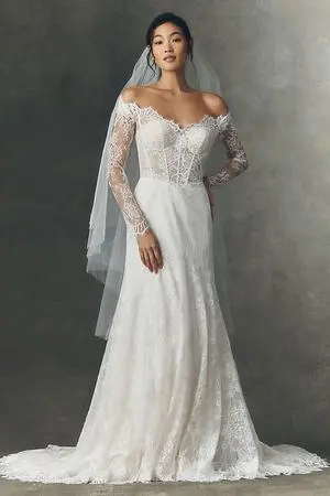 PRONOVIAS Clean Chapel Veil With Blusher
