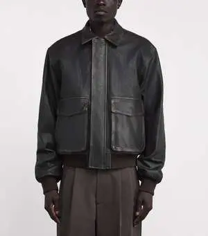 LE17SEPTEMBRE Leather Bomber Jacket