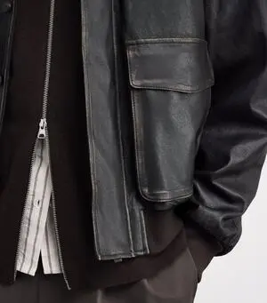 LE17SEPTEMBRE Leather Bomber Jacket