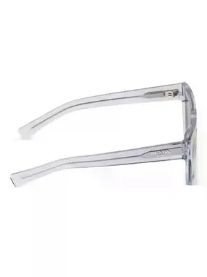 Prada Logo Rectangle-frame Sunglasses - White