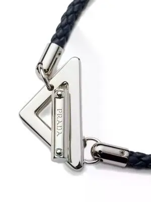 Prada Leather T-bar Bracelet - Silver
