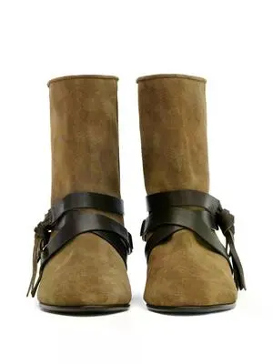 Isabel Marant Étoile Suede Leather Ankle Boots With Straps - Brown
