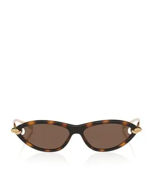 Bottega Veneta Tortoiseshell Cat Eye Sunglasses - Brown