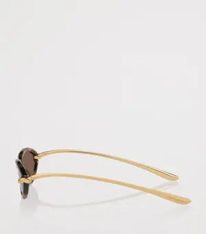 Bottega Veneta Tortoiseshell Cat Eye Sunglasses - Brown