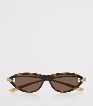 Bottega Veneta Tortoiseshell Cat Eye Sunglasses - Brown