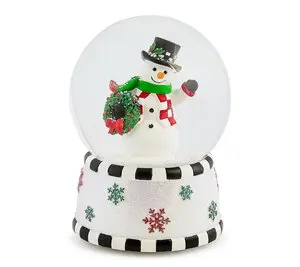 MACKENZIE-CHILDS Check It Out Snowman Snow Glob E