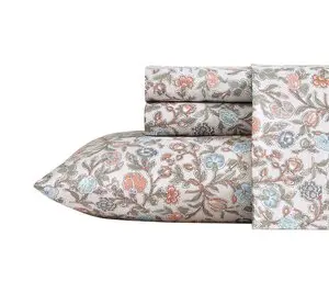 Wrangler Westward Floral Beige King Microfiber Sheet Set