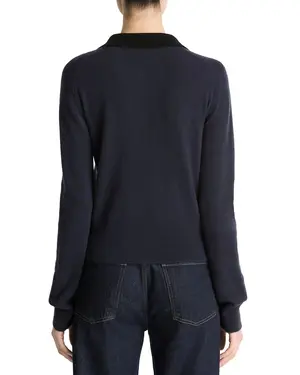 Vince Contrast Collared Sweater - Night Mari