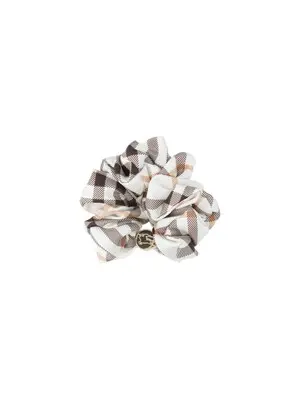 Burberry Check Silk Scrunchie Cream