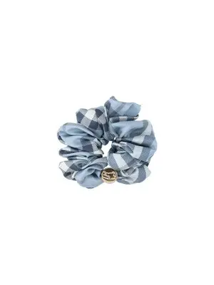 Burberry Check Silk Scrunchie Light Blue