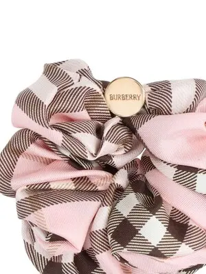 Burberry Check Silk Scrunchie - Pink