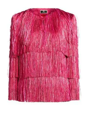 Elisabetta Franchi Elisabetta Franchi Bouclé Jacket With Fringes Fuchsia