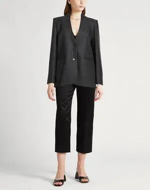 FORTE_FORTE Virgin Wool Herringbone Blazer - Grey