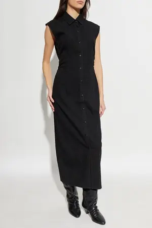 Rag & Bone Sleeveless Denim Midi Dress - Black