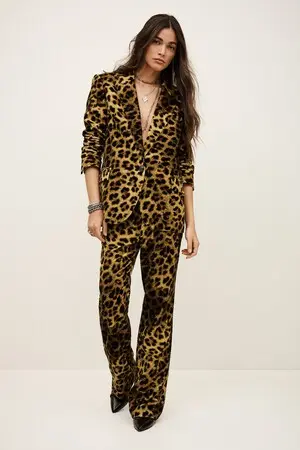 Ba&sh Bear Single-button Animal Print Jacket