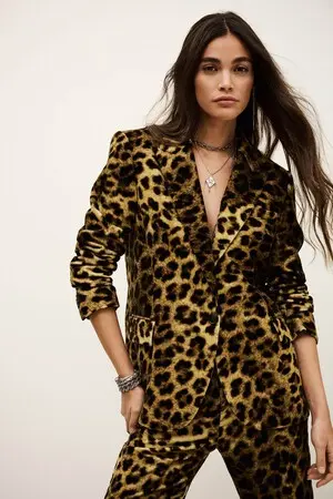 Ba&sh Bear Single-button Animal Print Jacket