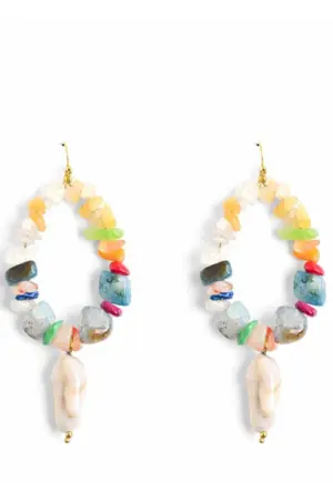 Yumi Kim Agate Stone Dangle Earrings - White