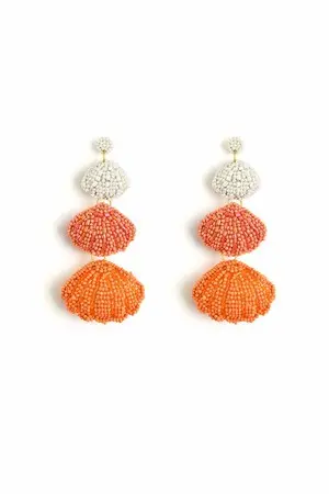 Yumi Kim Sunset Seashell Beaded Earrings - Orange