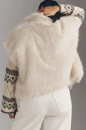 Sanctuary Faux Fur Vest Jacket - Cream