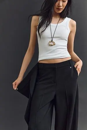 WHITEROOM + CACTUS Wrap Front Trouser Pants - Black