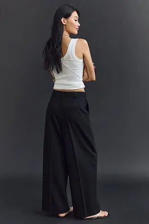 WHITEROOM + CACTUS Wrap Front Trouser Pants - Black