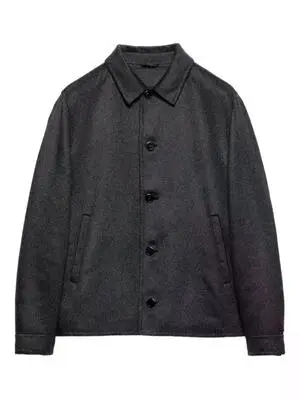 Prada Button Double Knit Jacket - Grey