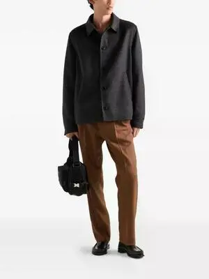 Prada Button Double Knit Jacket - Grey