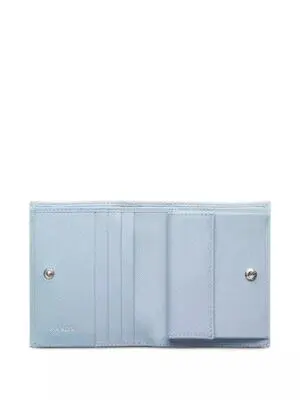 Prada Small Triangle-logo Leather Wallet - Blue
