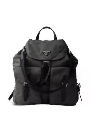 Prada Logo-detail Backpack - Grey