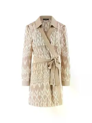 Guess Geometric-pattern Mini Dress With Belt - Neutrals