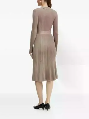 MARCIANO Ribbed Belted Midi Dress