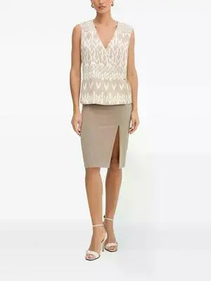 Guess Monogram V-neck Wrap Blouse