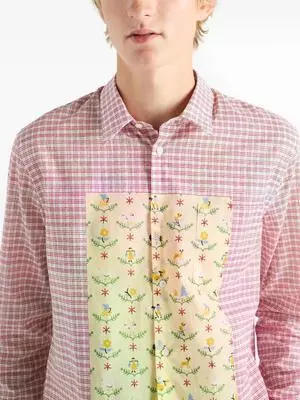 Prada Check-pattern Floral-print Shirt