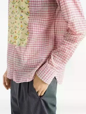Prada Check-pattern Floral-print Shirt